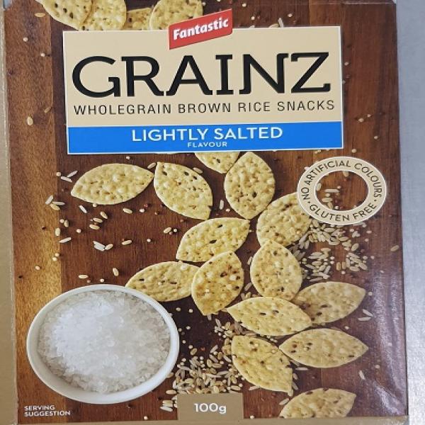 Fantastic Grainz Wholegrain Brown Rice Snacks Lightly Salted flavour ...
