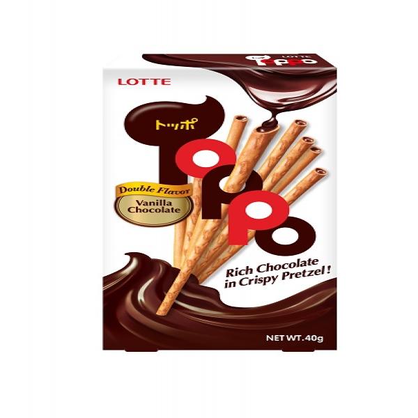 TOPPO VANILLA FLAVORED PRETZEL STICK WITH CHOCOLATE FILLING (LOTTE ...