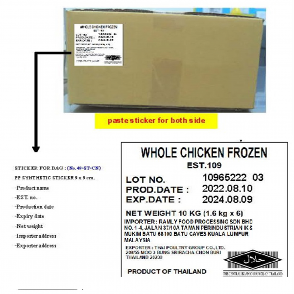 WHOLE CHICKEN FROZEN | สำนักงานคณะกรรมการกลางอิสลามแห่งประเทศไทย