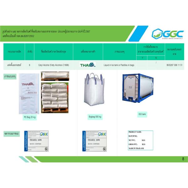 Cetyl Alcohol (Fatty Alcohols C1698) | สำนักงานคณะกรรมการกลางอิสลามแห่ง ...